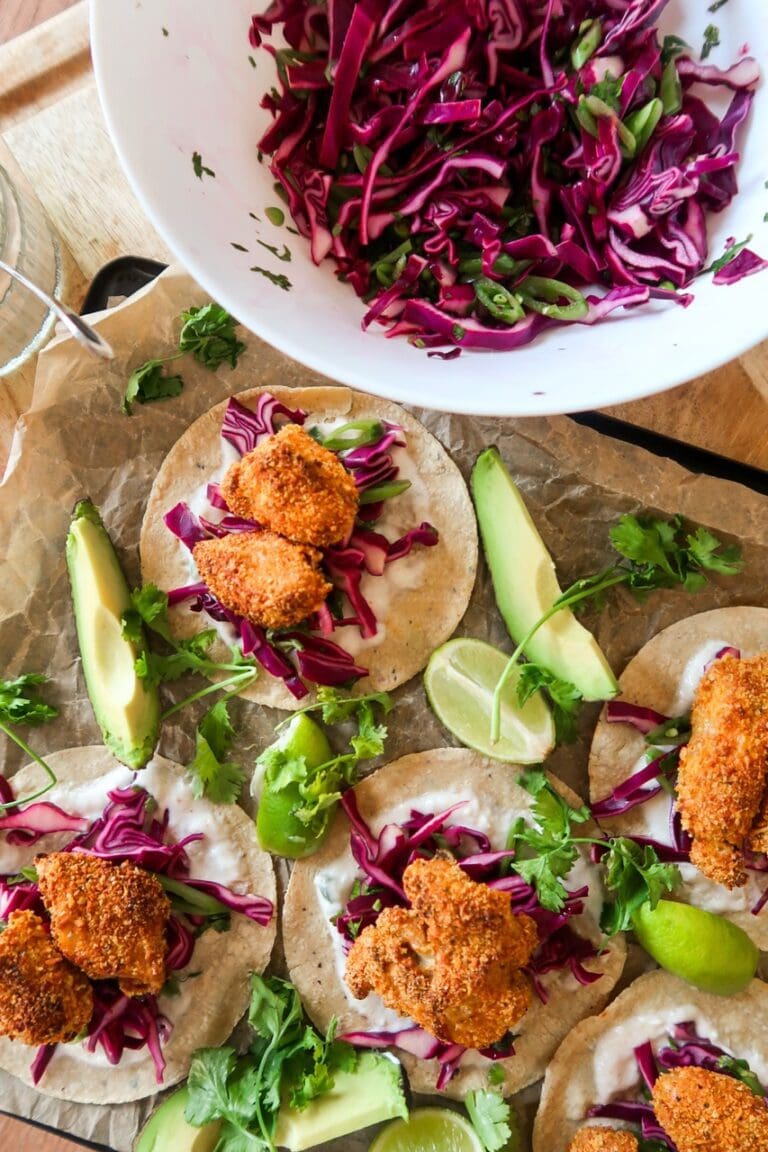 Crispy Cod Tacos with Pickled Slaw & Chilli Cream. Street Food You Can ...